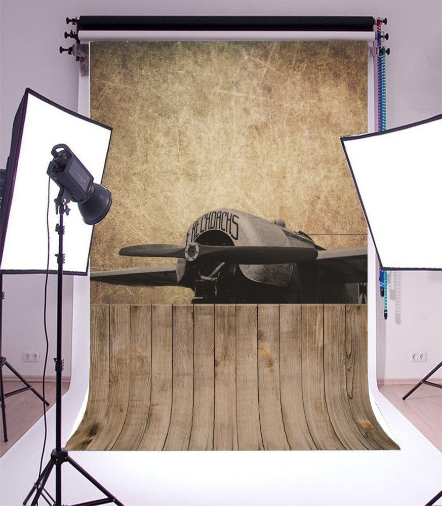 5x7ft Photography Background Old Style Propeller Airplane Shabby Wall ...