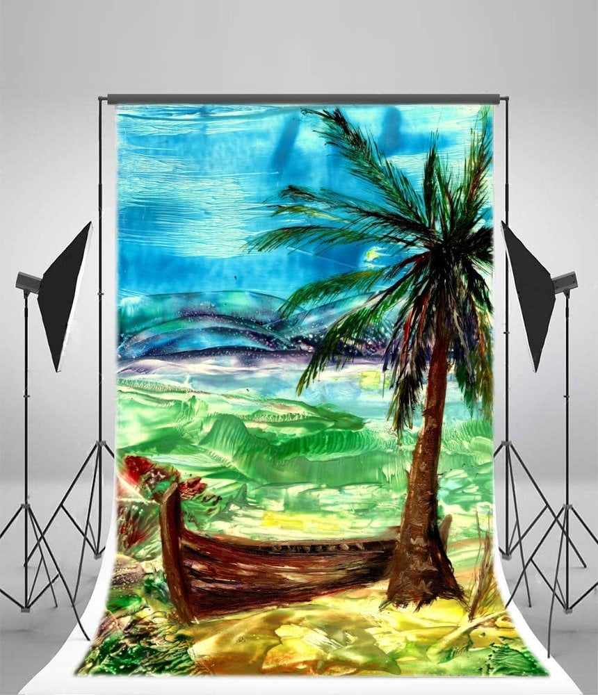 5x7ft Photography Background Watercolor Painting Artistic Seaside ...