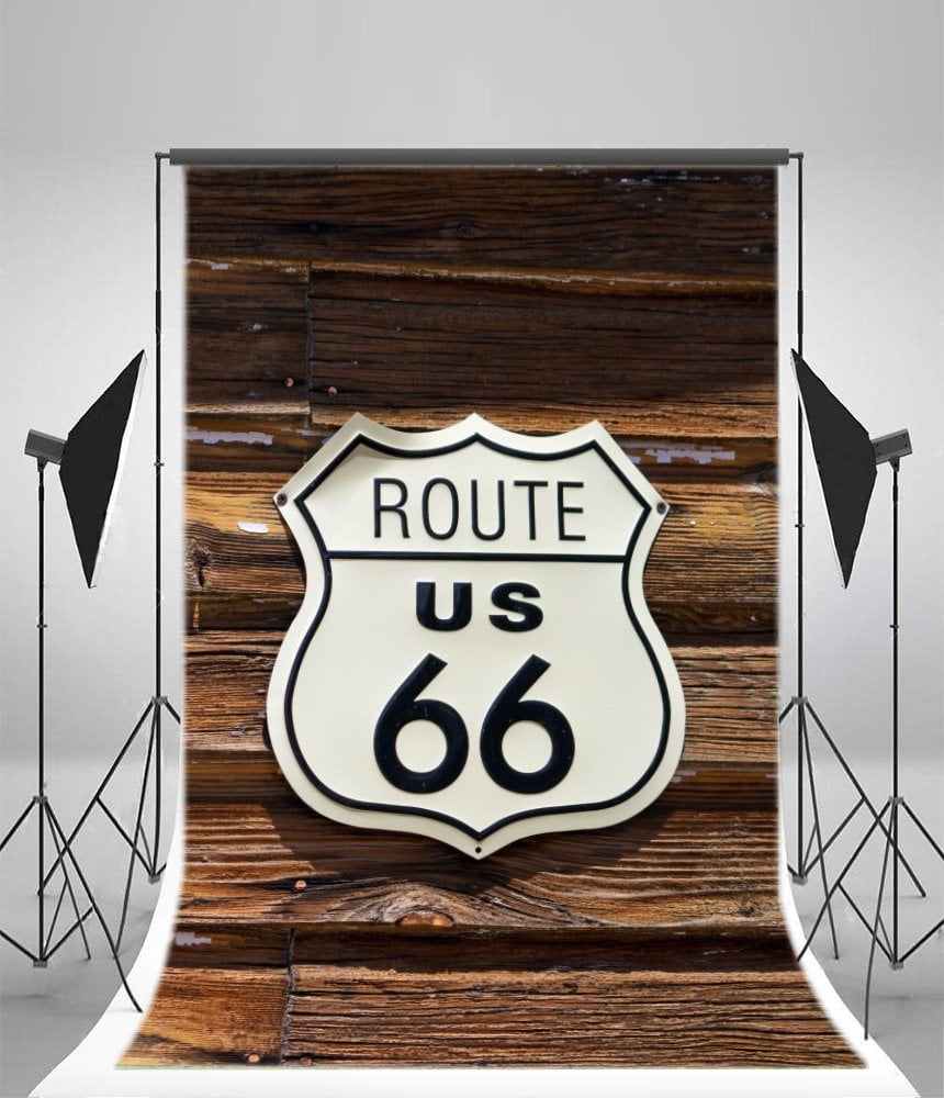 5x7ft Route Us 66 Backdrop American Road Grunge Stripes Wood Plank ...