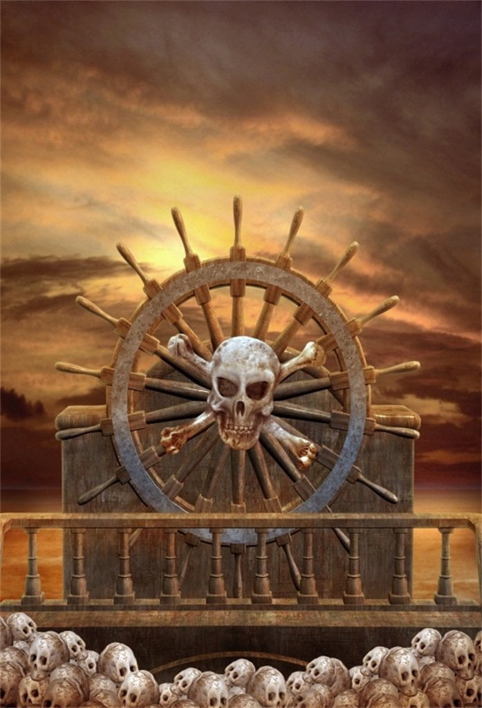 5x7ft Scary Pirate Ship Backdrop Vintage Corsair Boat Photography ...