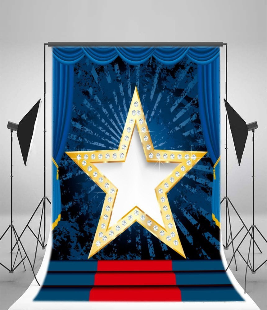 5x7ft Stage Backdrop Photography Backdrops Interior Shining Stars Red ...