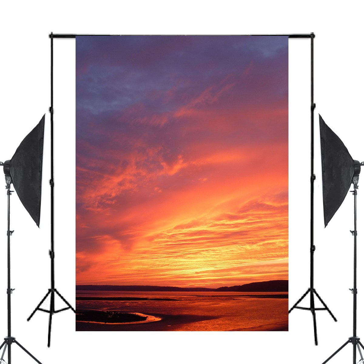 5x7ft The Sunset in the Sea Digital Printed Photography Backdrop Prop ...