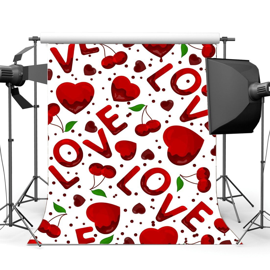 5x7ft Valentine's Day Backdrop Red Sweet Hearts Background Alphabet ...