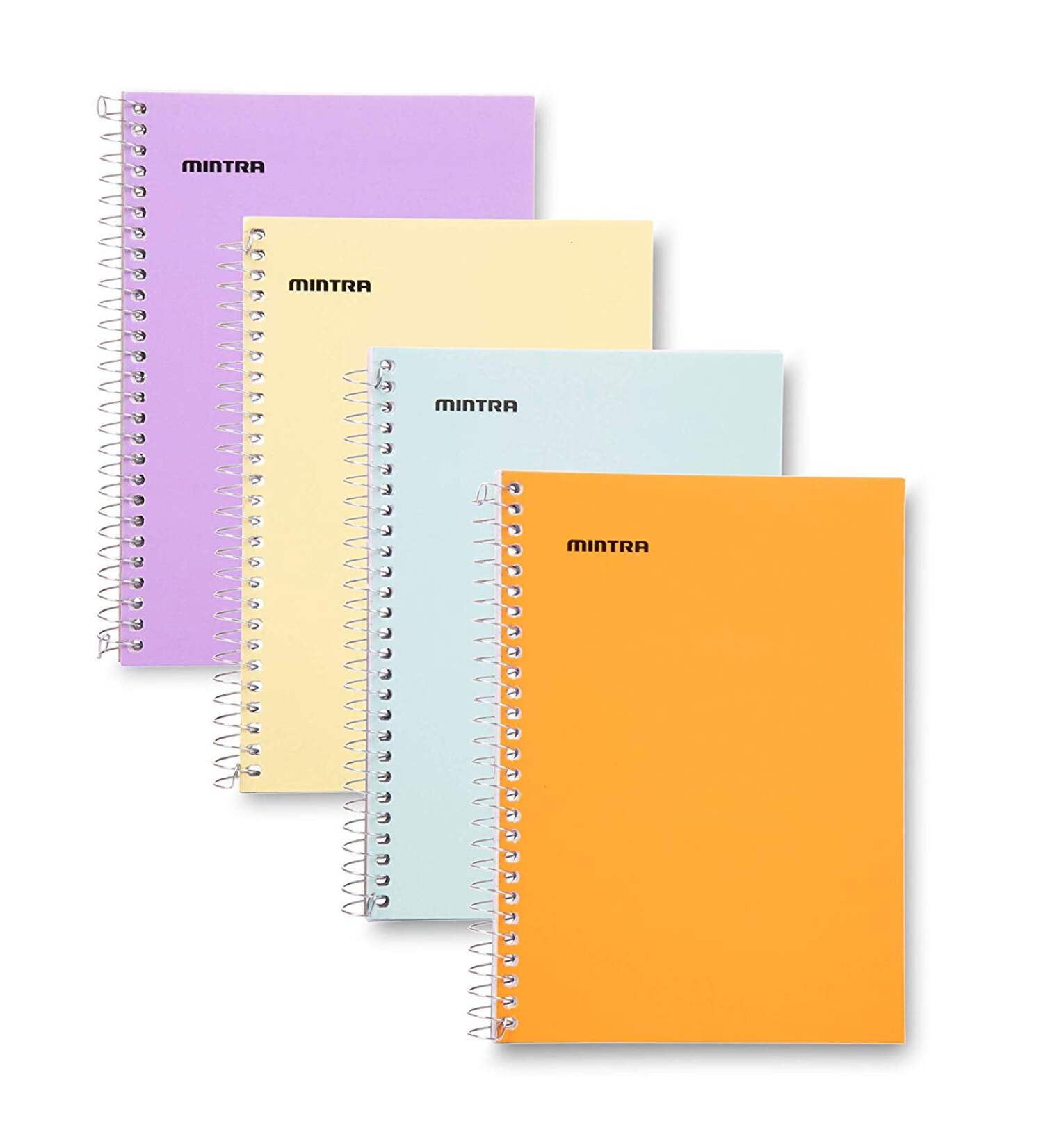 Mintra Office 5x7in Wirebound Notebooks 4pk - Pastel Covers - 80 Sheets ...