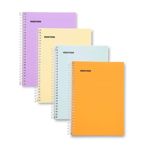 Mintra Office 5x7in Wirebound Notebooks 4pk - Pastel Covers - 80 Sheets ...