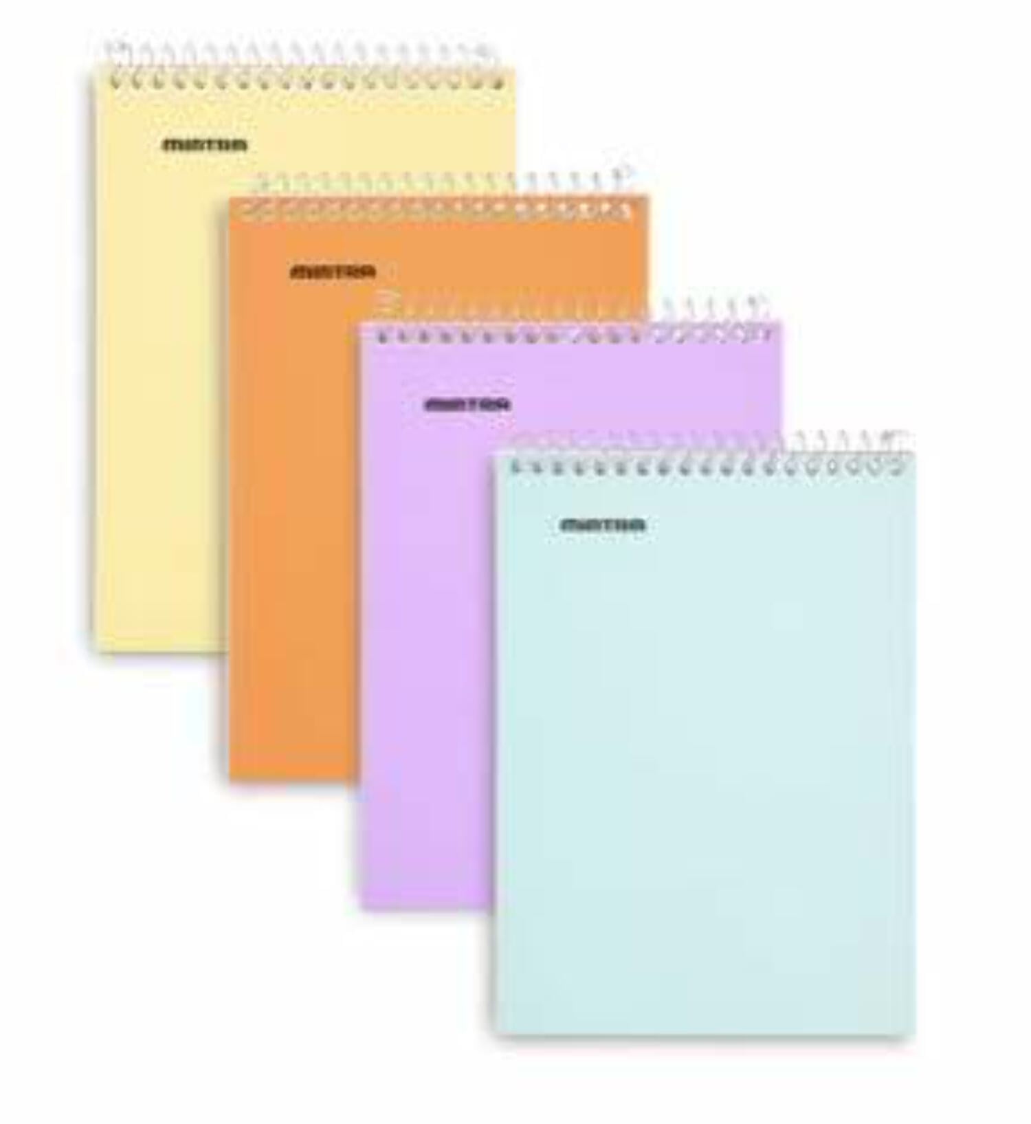 Mintra Office 5x7in Lined Paper Notebooks, Top Spiral 4pk - Pastel ...