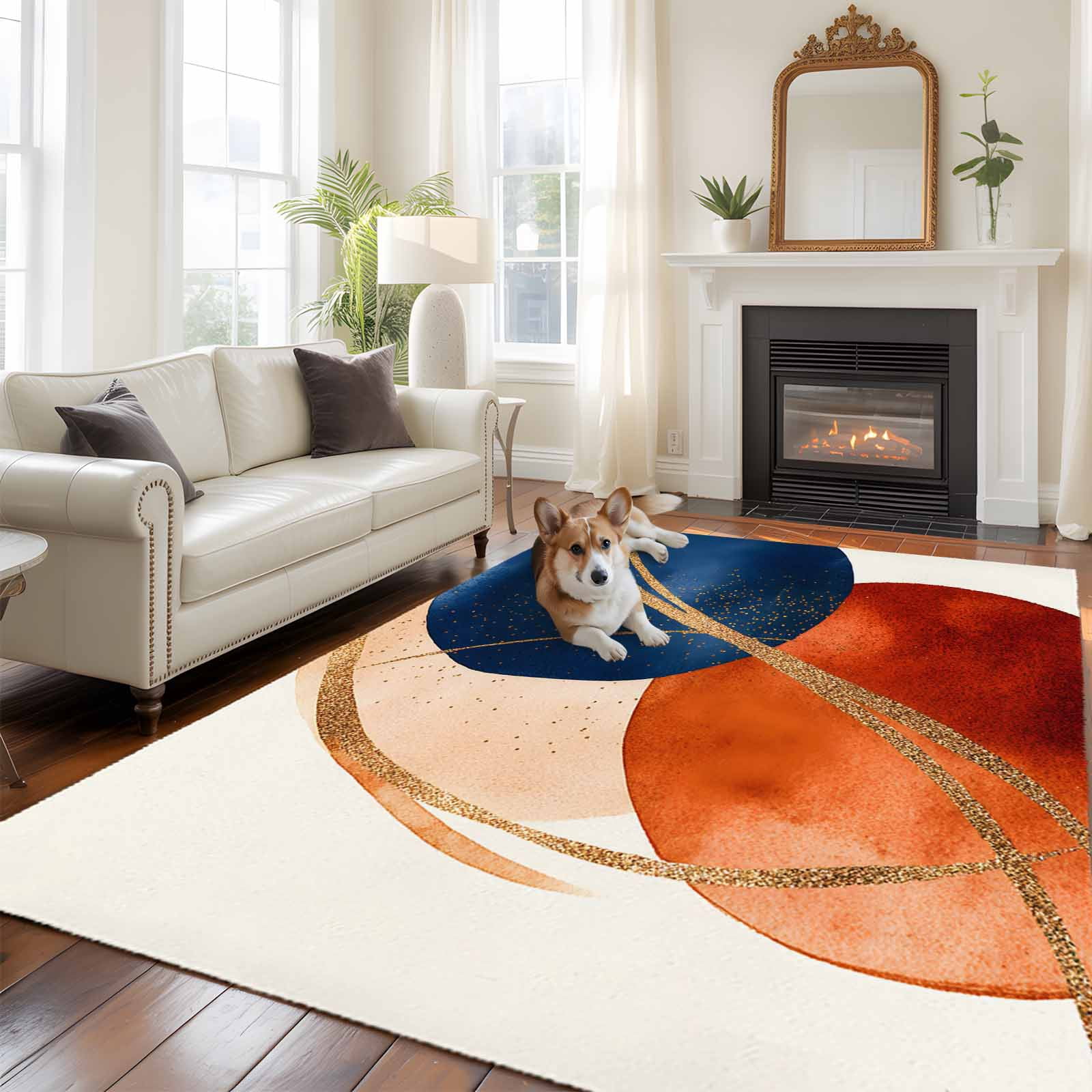 5x8 Abstract Graffiti Area Rug for Living Room, Washable Non Slip Low ...
