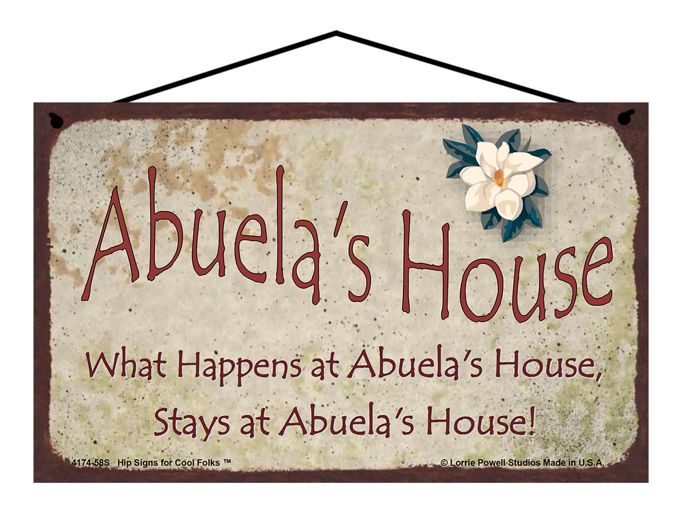 5x8 Abuela's House Sign with Magnolia Flower Spanish Word for ...