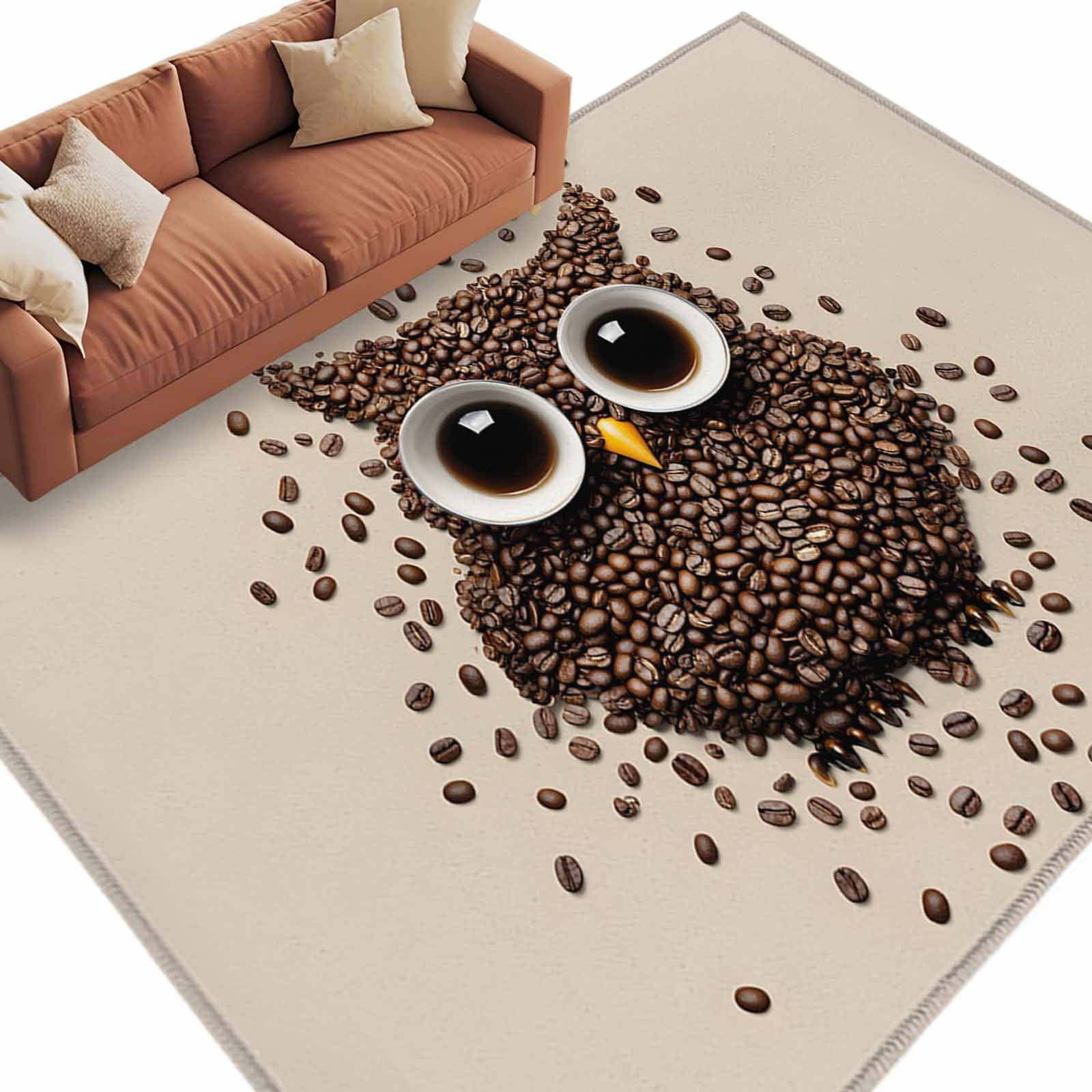 5x8 Area Rugs for Living Room, Coffee Owl Non Slip Area Rugs for ...