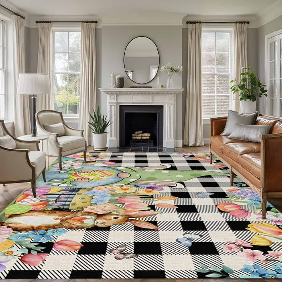 5x8 Area Rugs for Living Room, Easter Gnomes Non Slip Area Rugs for ...