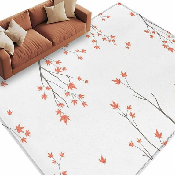 5x8 Area Rugs for Living Room, Fall Botanical Non Slip Area Rugs for ...