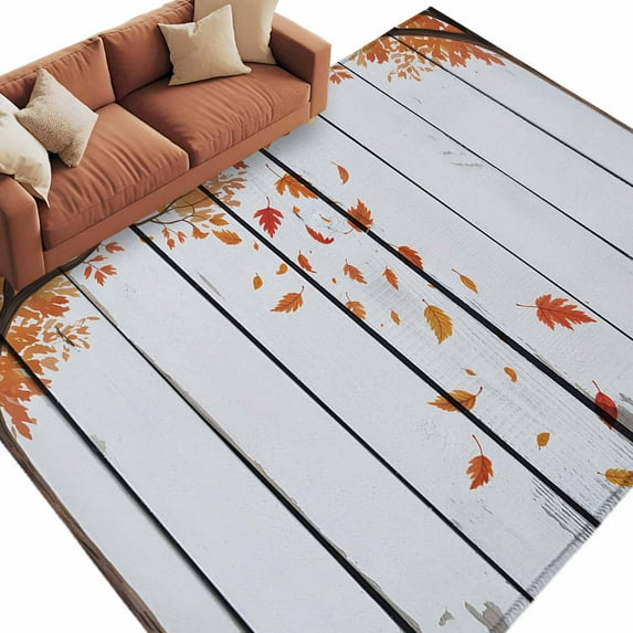 5x8 Area Rugs for Living Room, Fall Maple Leaf Non Slip Area Rugs for ...