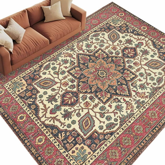 5x8 Area Rugs for Living Room, Farmhouse Boho Non Slip Area Rugs for ...
