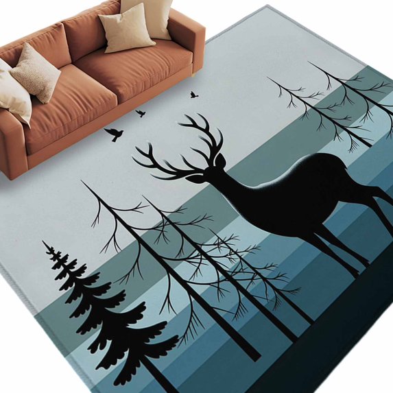5x8 Area Rugs for Living Room, Forest Elk Non Slip Area Rugs for ...