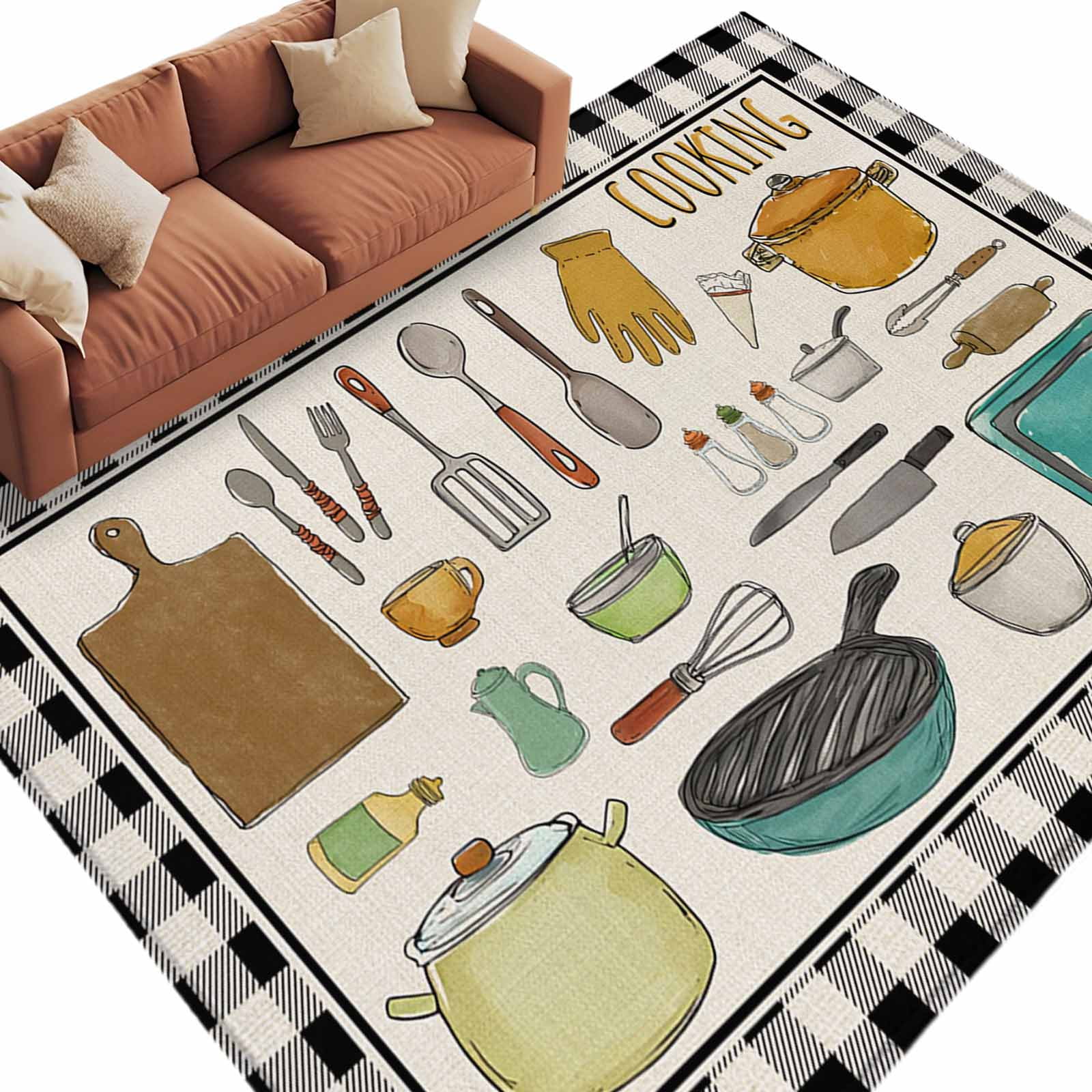 5x8 Area Rugs for Living Room, Kitchenware Non Slip Area Rugs for ...
