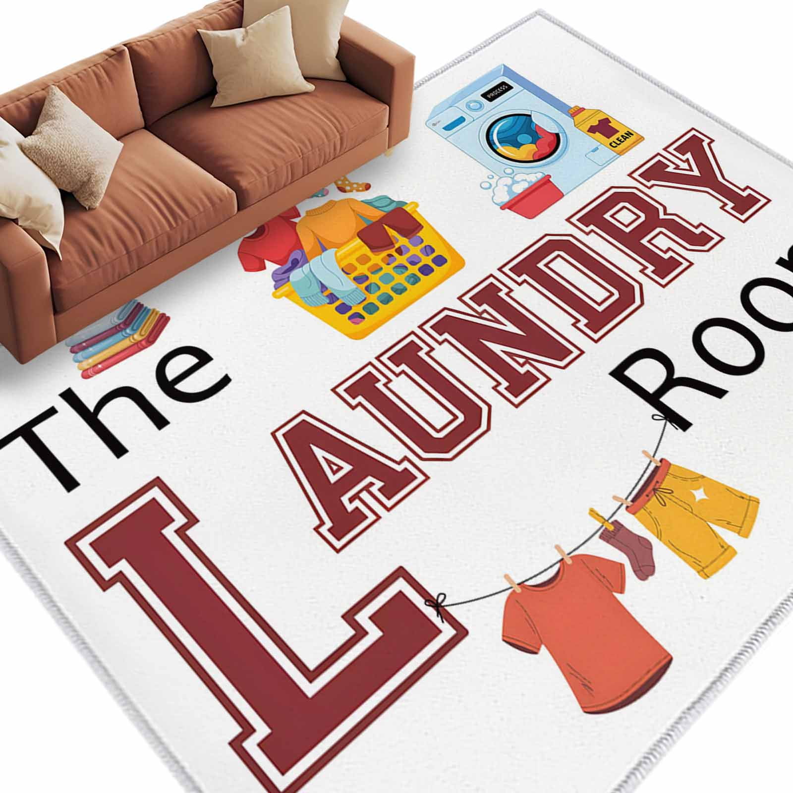 5x8 Area Rugs for Living Room, Laundry Room Non Slip Area Rugs for ...