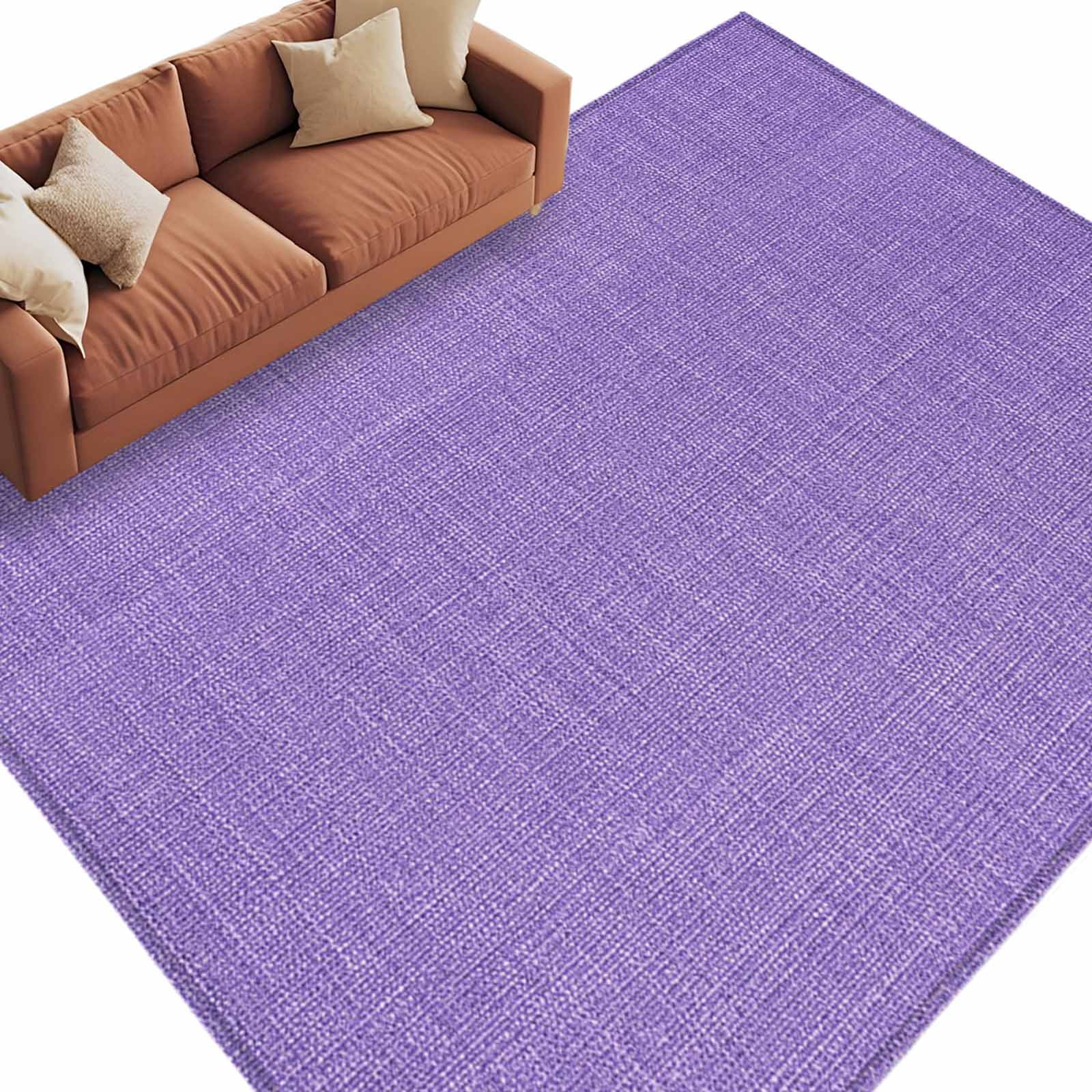 5x8 Area Rugs for Living Room, Lavender Burlap Texture Non Slip Area ...