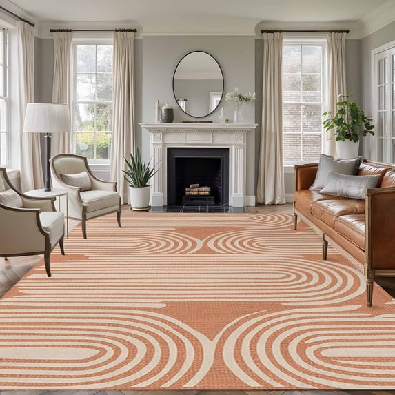 5x8 Area Rugs for Living Room, Line Texture Non Slip Area Rugs for ...