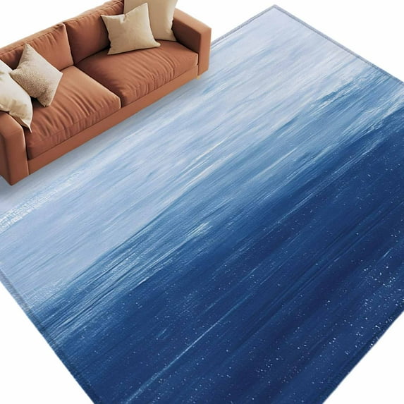 5x8 Area Rugs for Living Room, Navy Blue Ombre Non Slip Area Rugs for ...