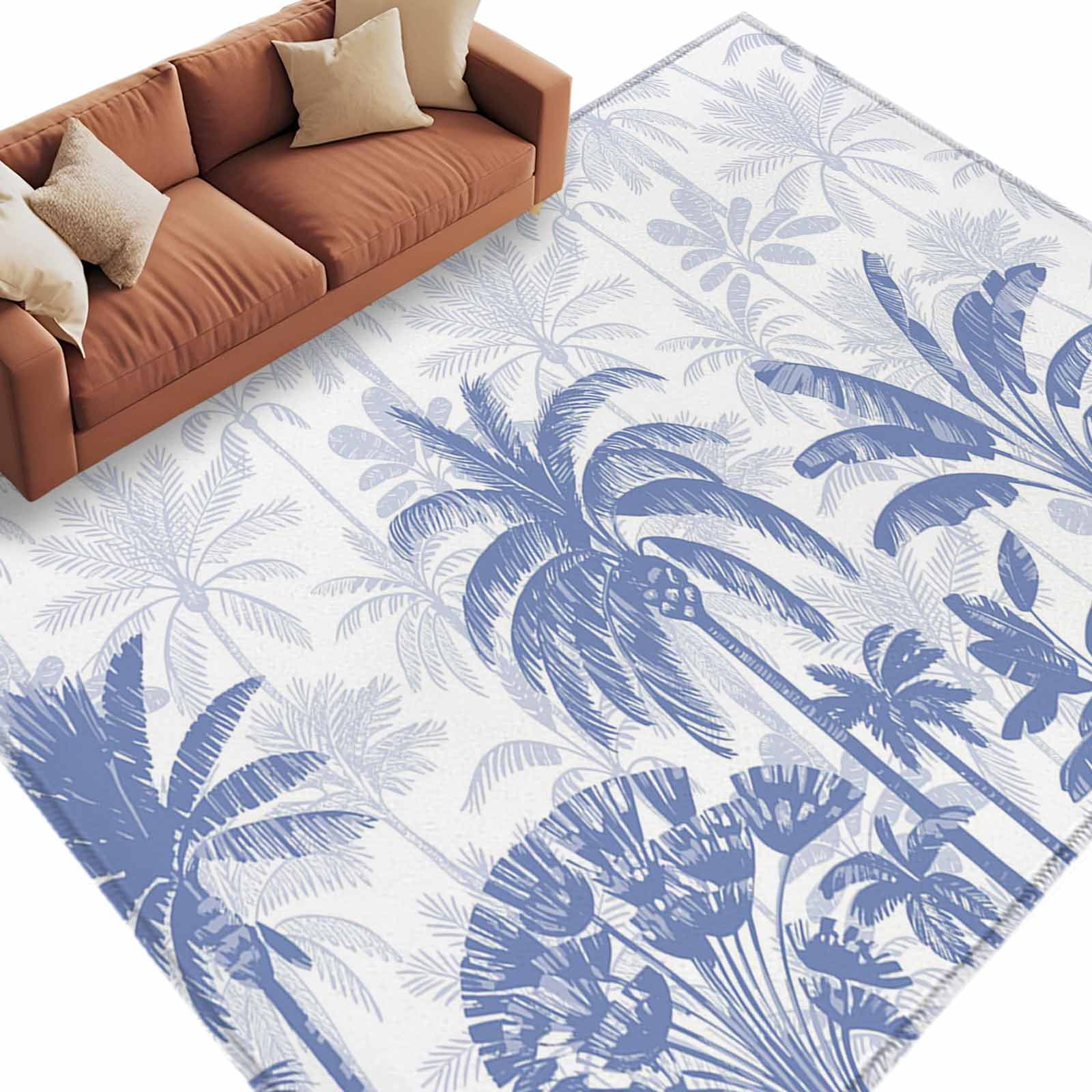 5x8 Area Rugs for Living Room, Palm Trees Non Slip Area Rugs for ...