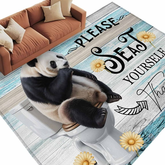 5x8 Area Rugs for Living Room, Panda Non Slip Area Rugs for Kitchen ...
