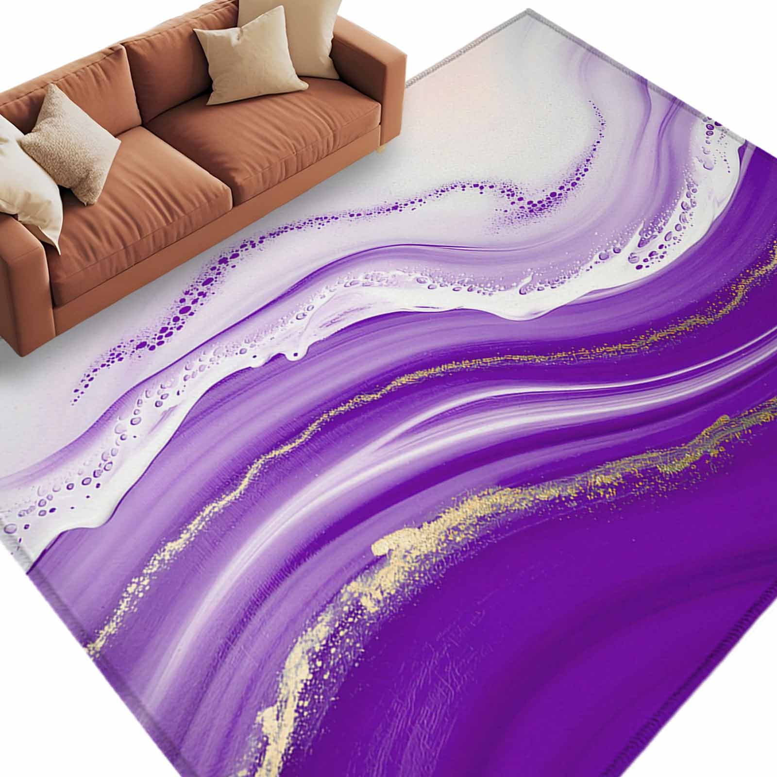 5x8 Area Rugs for Living Room, Purple Modern Wavers Non Slip Area Rugs ...