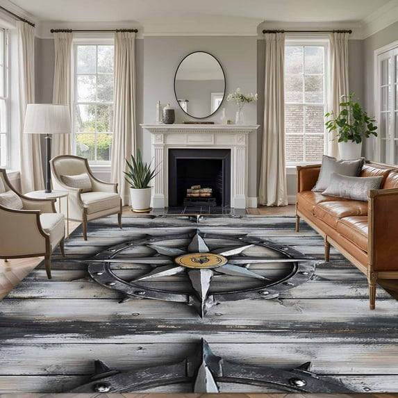 5x8 Area Rugs for Living Room, Retro Coastal Non Slip Area Rugs for ...