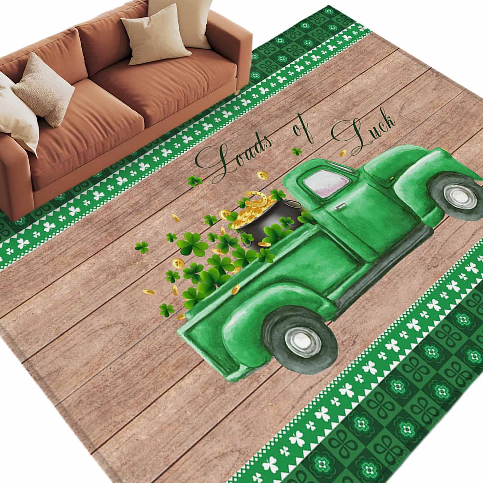 5x8 Area Rugs for Living Room, Saint Patrick's Day Non Slip Area Rugs ...