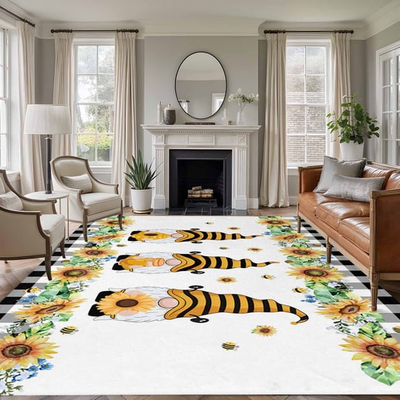 5x8 Area Rugs for Living Room, Spring Bee Gnomes Non Slip Area Rugs for ...