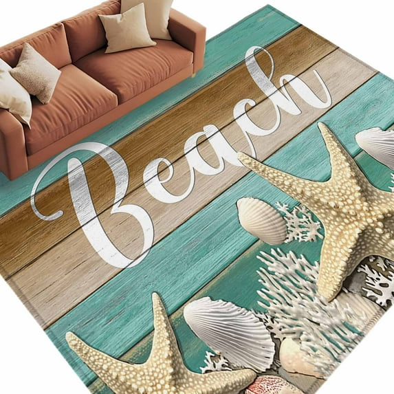 5x8 Area Rugs for Living Room, Starfish Non Slip Area Rugs for Kitchen ...