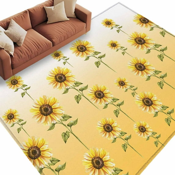 5x8 Area Rugs for Living Room, Sunflower Fall Non Slip Area Rugs for ...
