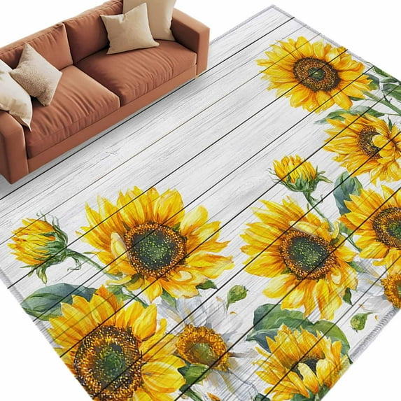 5x8 Area Rugs for Living Room, Sunflower Non Slip Area Rugs for Kitchen ...