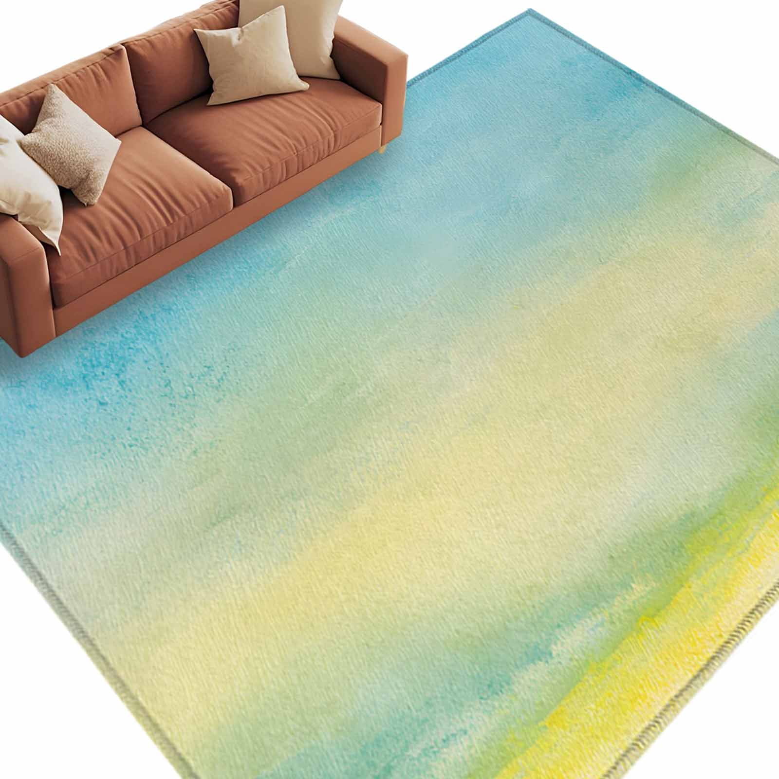 5x8 Area Rugs for Living Room, Turquoise Blue Ombre Non Slip Area Rugs ...