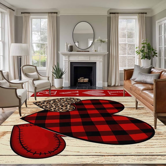 5x8 Area Rugs for Living Room, Valentine's Day Non Slip Area Rugs for ...