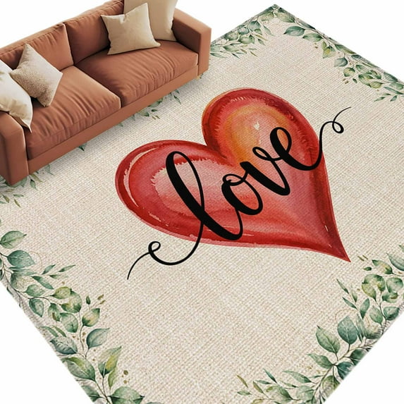5x8 Area Rugs for Living Room, Valentine's Day Non Slip Area Rugs for ...