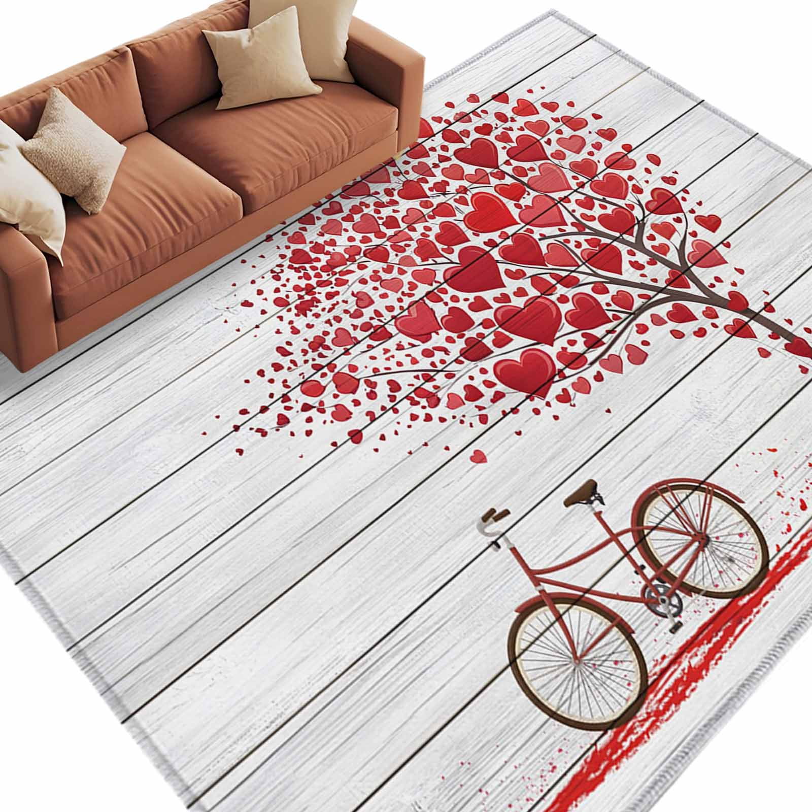 5x8 Area Rugs for Living Room, Valentine's Day Non Slip Area Rugs for Kitchen Bedroom Entryway ...