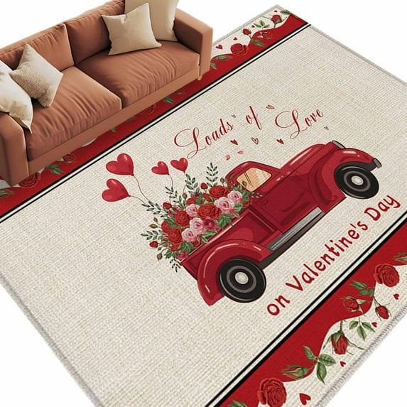 5x8 Area Rugs for Living Room, Valentine's Day Non Slip Area Rugs for ...