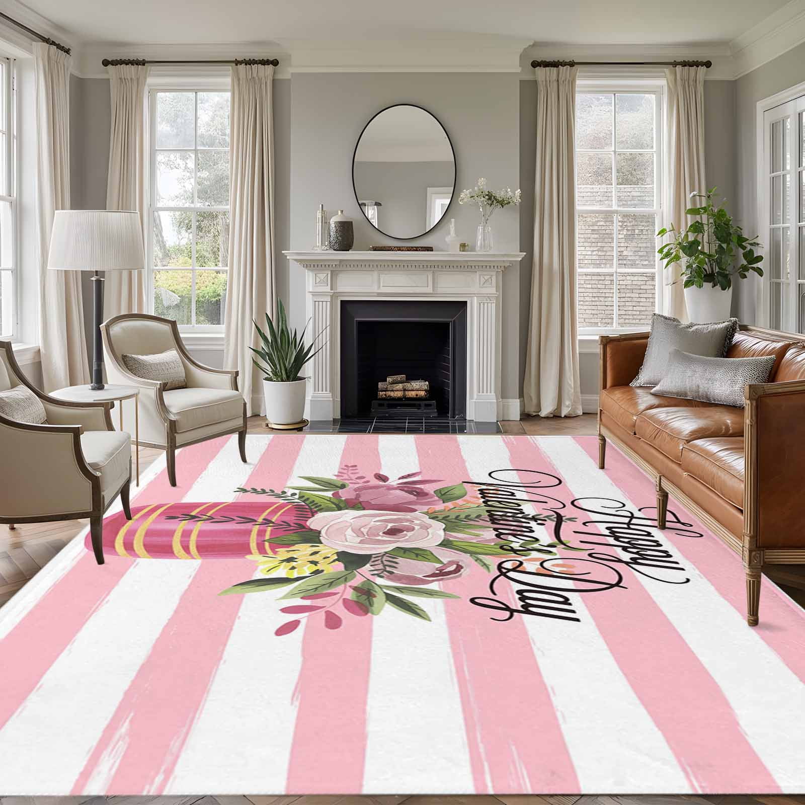 5x8 Area Rugs for Living Room, Valentine's Day Non Slip Area Rugs for ...