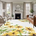5x8 Area Rugs for Living Room, Yellow Daisy Flowers Non Slip Area Rugs ...