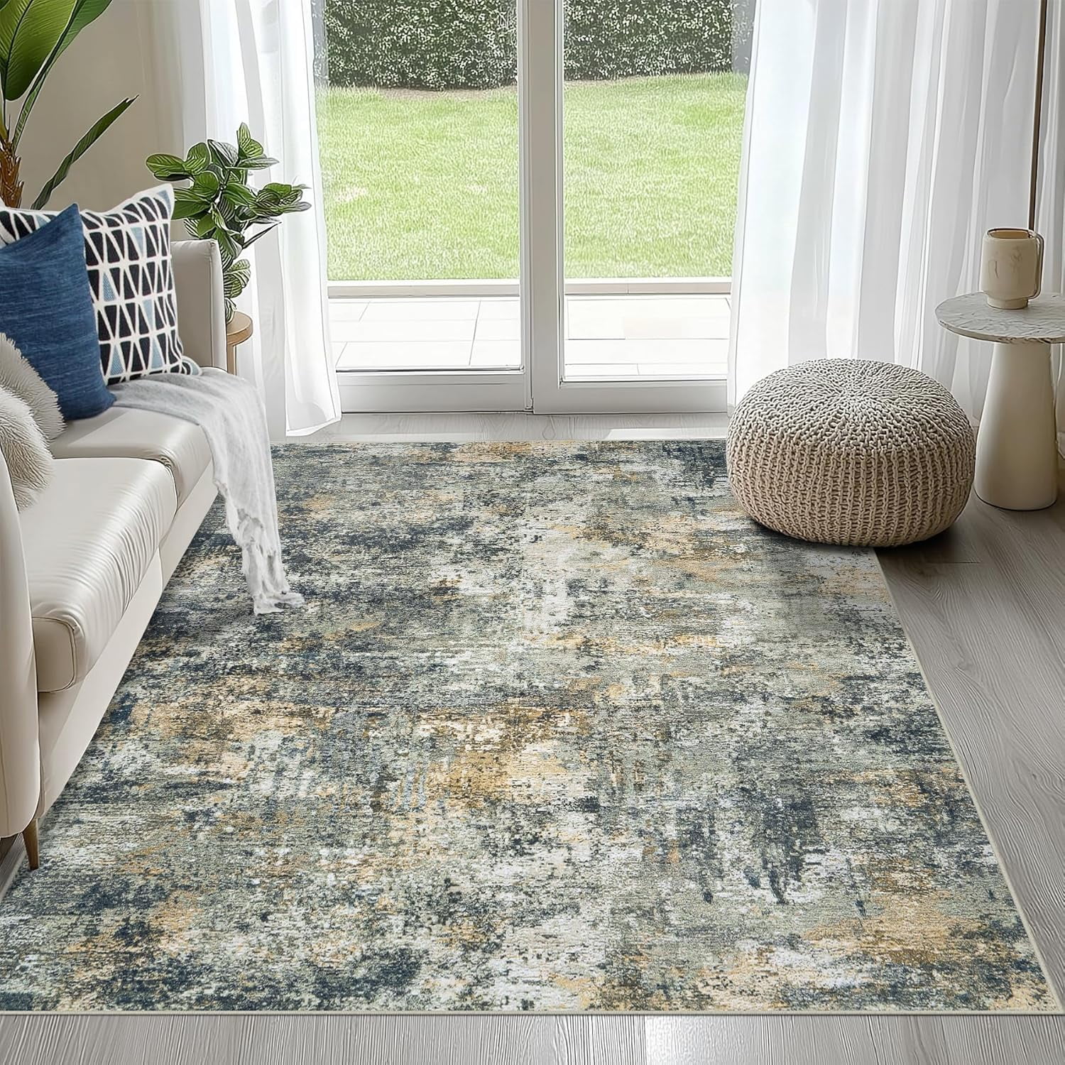 5x8 Area Rugs for Living Room Rug Washable: Abstract Rug for Dining ...