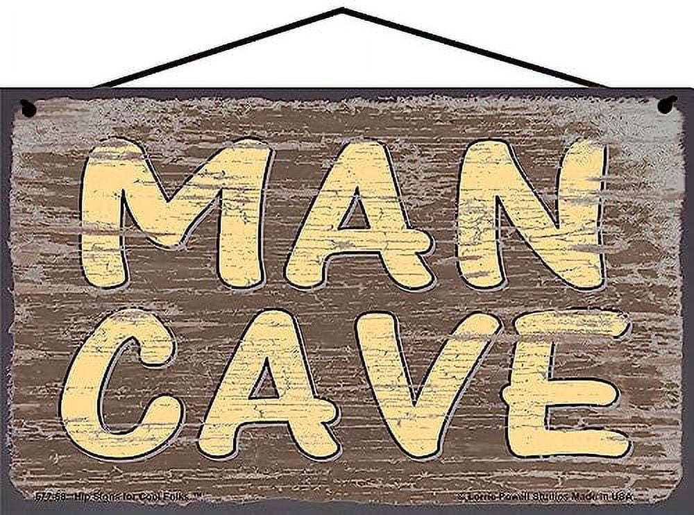 5x8 Brown Vintage Style Sign: "Man Cave" - Perfect for Home Bar, Garage ...