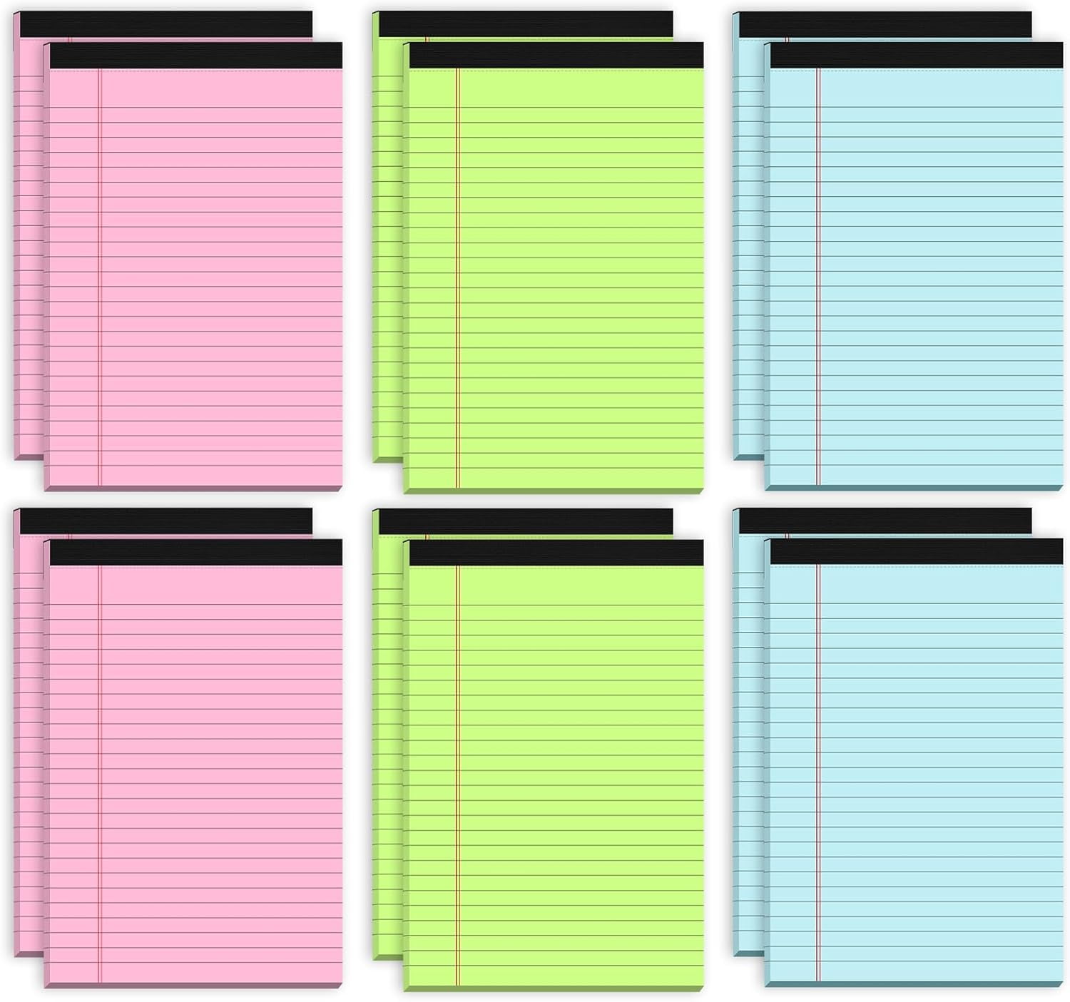 5x8 Colored Legal Note Pads, 12 Pack/Small Writing Pads, Lined Notebook ...