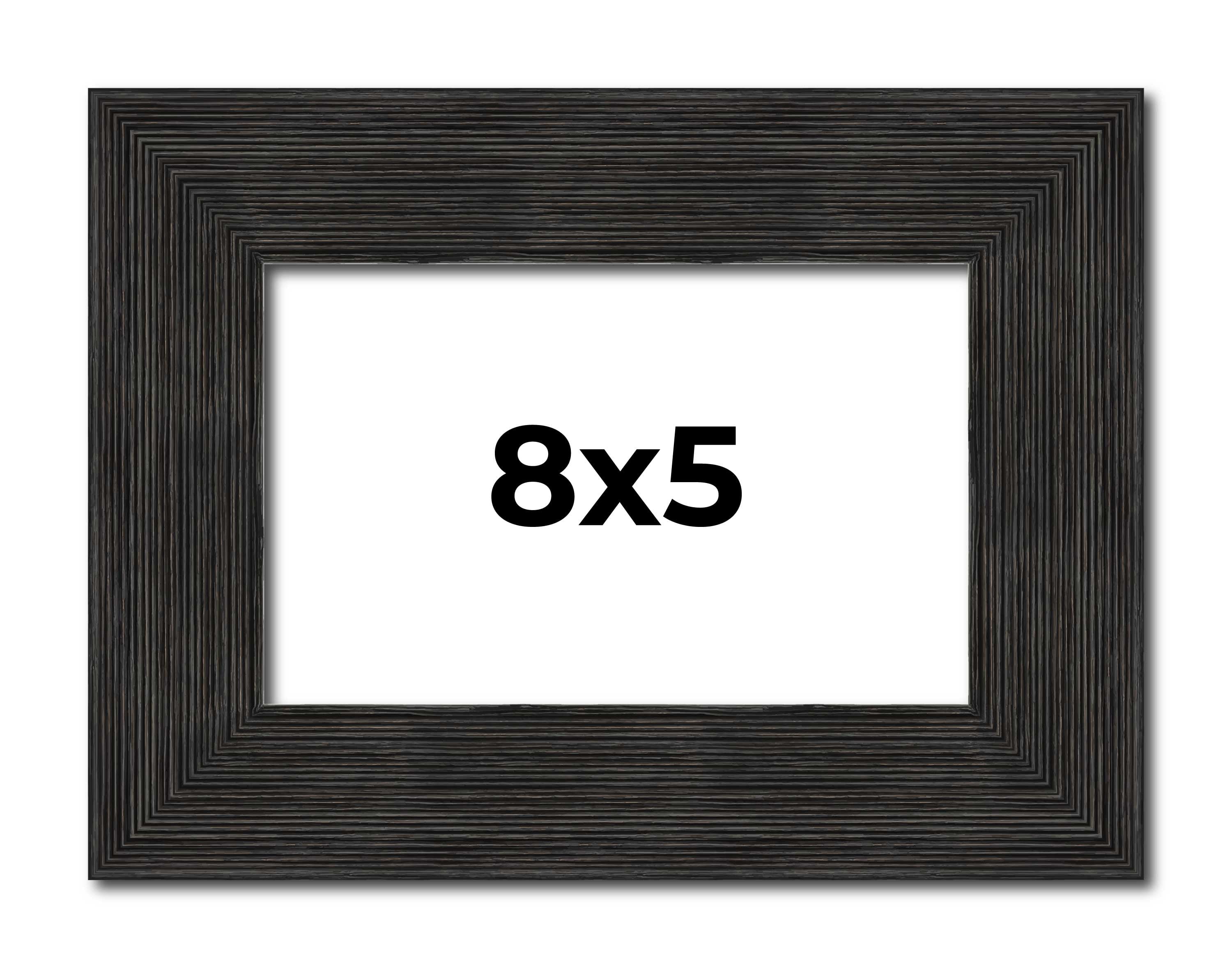 5x8 Contemporary Black Picture Frame - UV Acrylic, Foam Board Backing ...