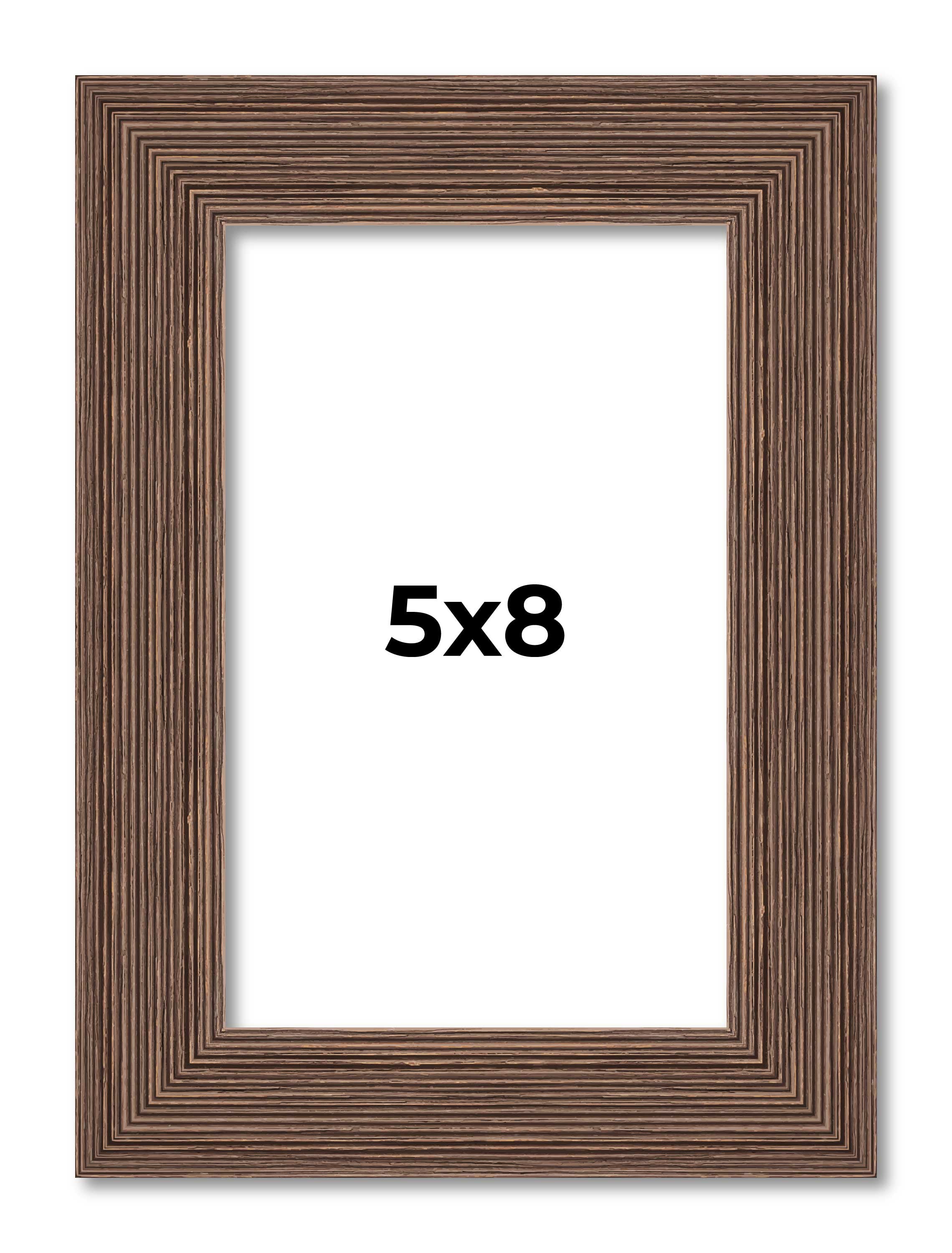 5x8 Farmhouse Brown Solid Wood Picture Frame Width 1.5 Inches ...