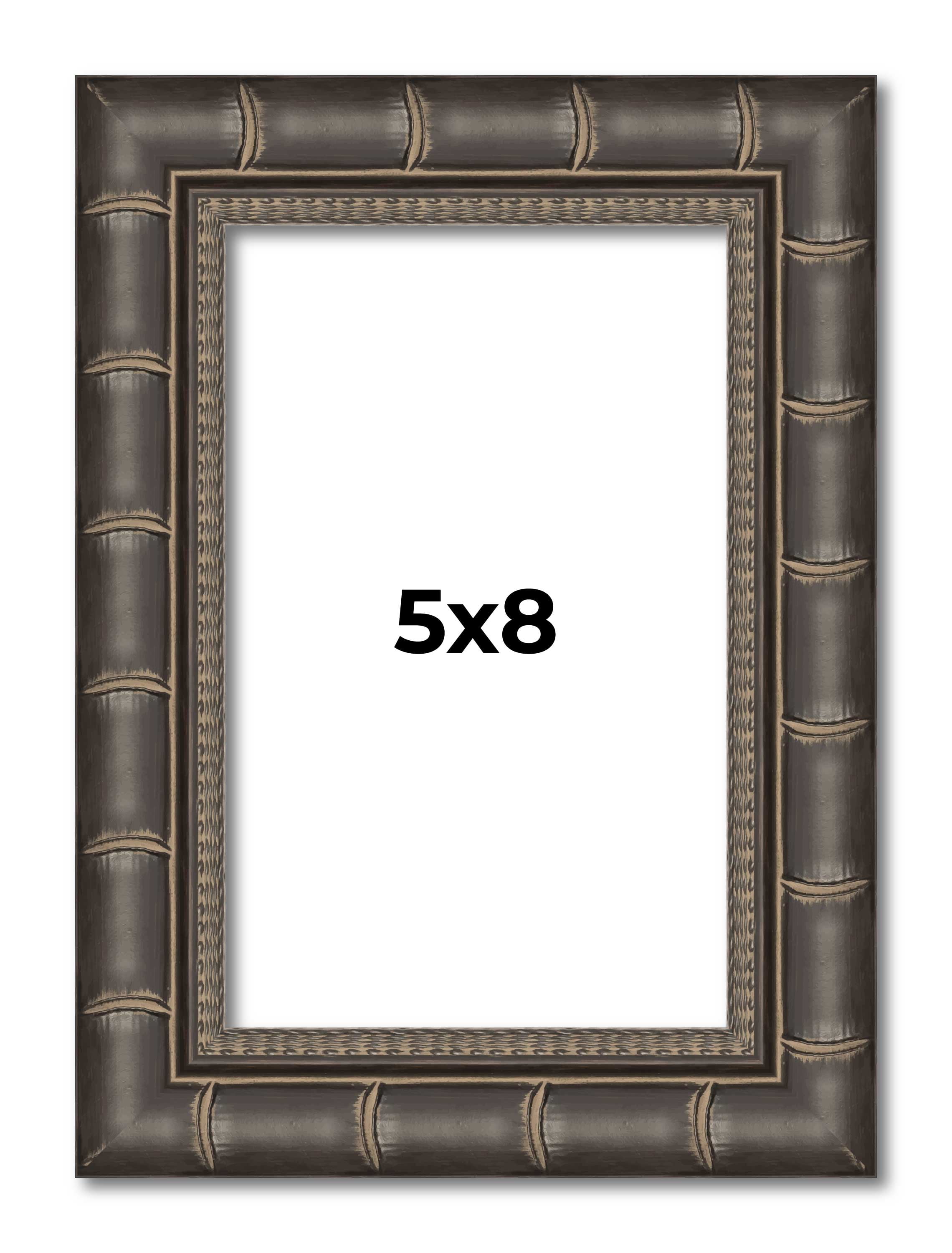5x8 Frame Black Bamboo Solid Wood Picture Frame Width 1.5 Inches ...