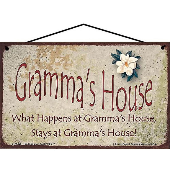 8x10 Grammi's House Sign with Magnolia Flower What Happens at Grammi's ...