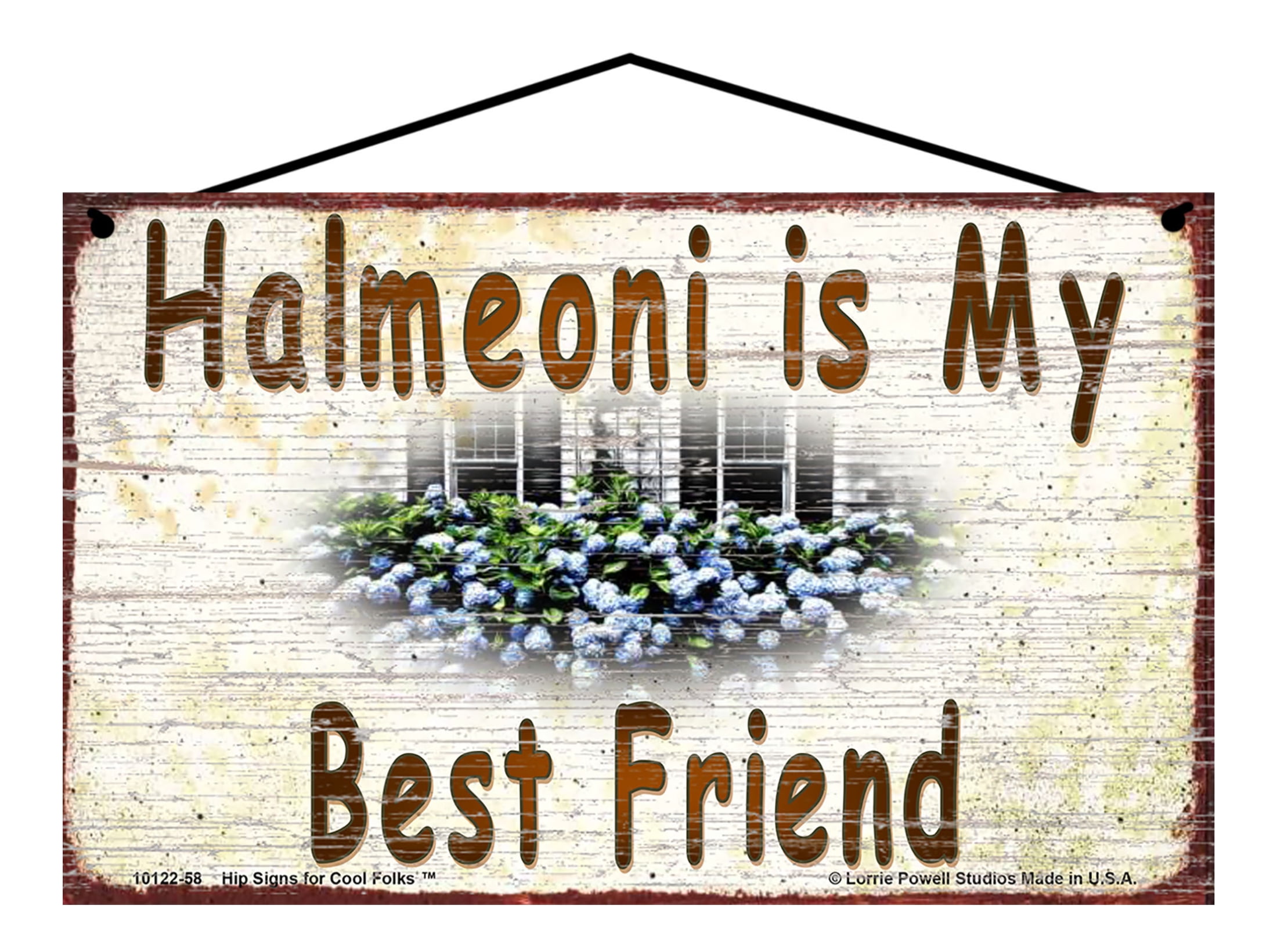 5x8 Halmeoni Is My Best Friend Sign - Vintage Style Hydrangea Floral ...