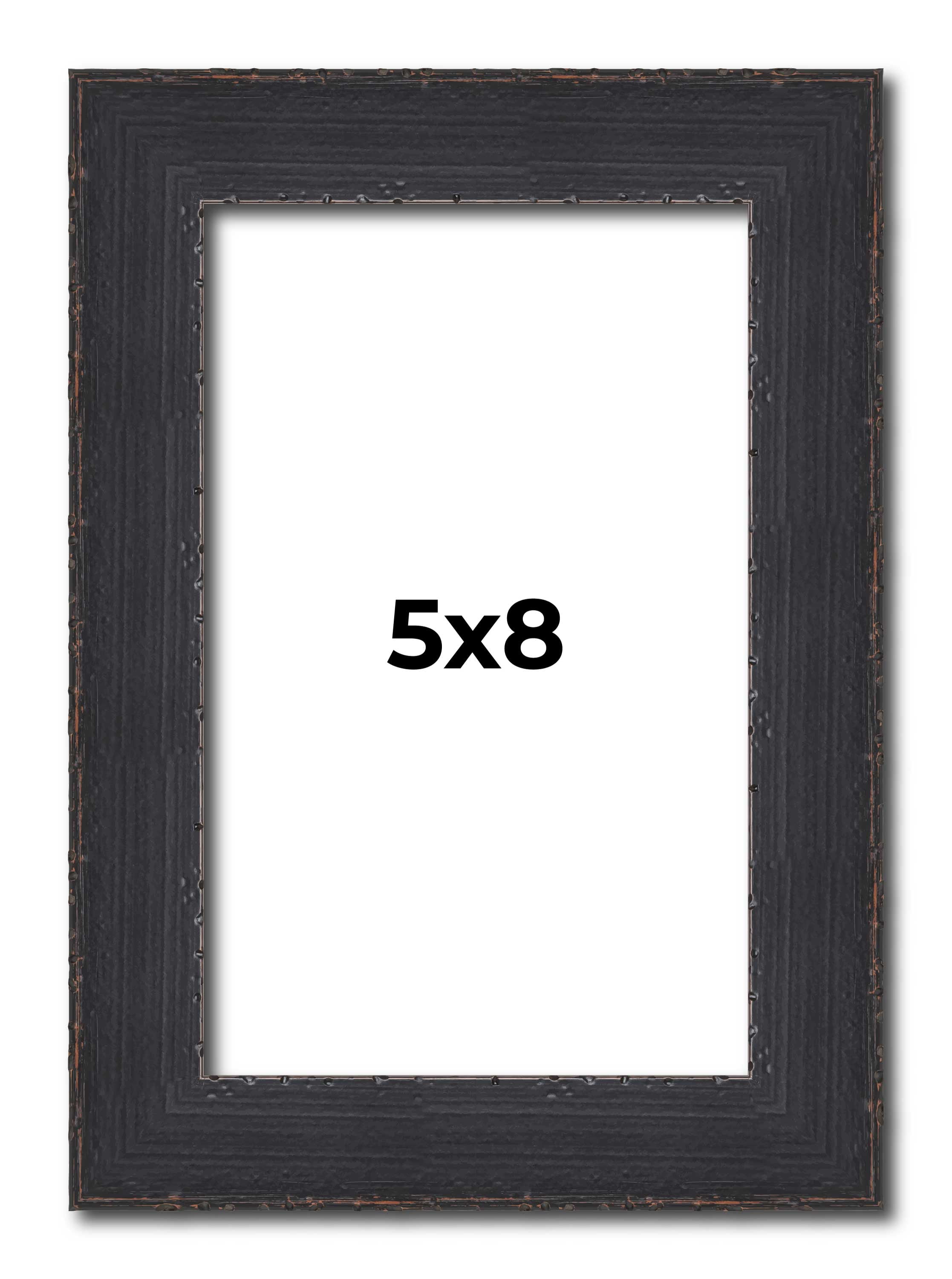 5x8 Frame Black Real Wood Picture Frame Width 1.25 Inches | Interior ...