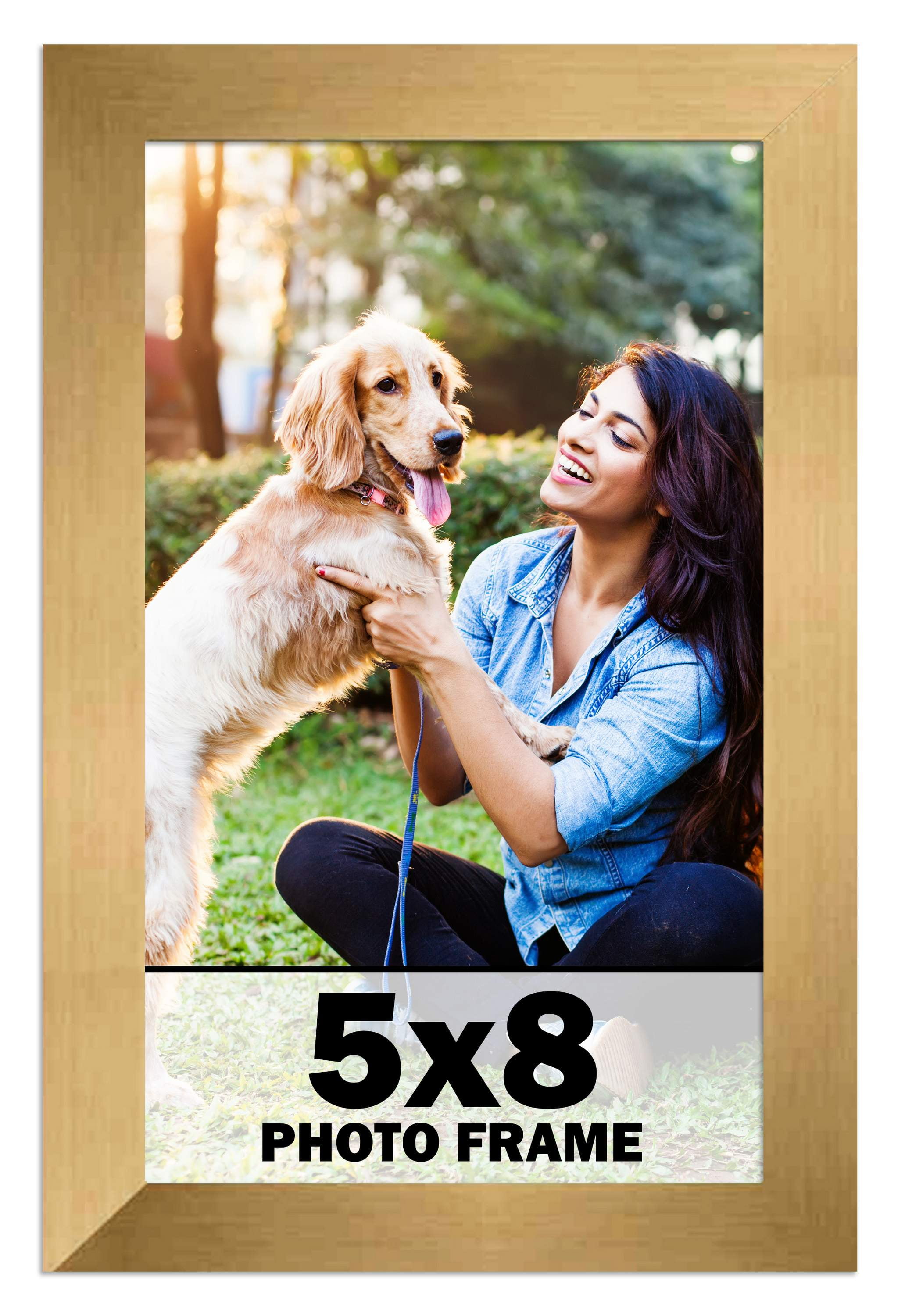 5x8 Frame Gold Bronze Modern Solid Wood Picture Frame | 0.75 Inch ...