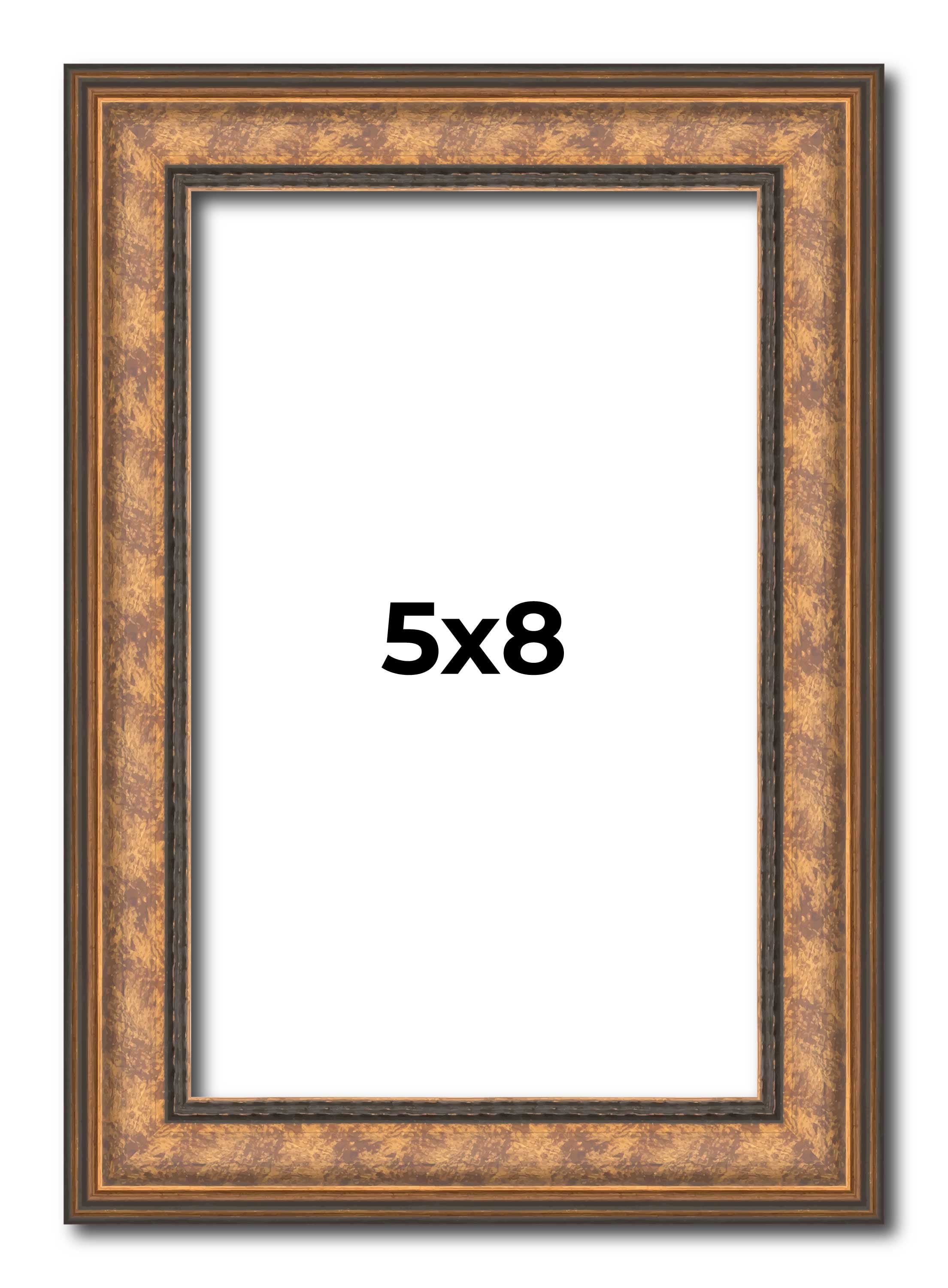 5x8 In Frame Gold Real Wood Picture Frame Width 1.25 inches | Interior ...